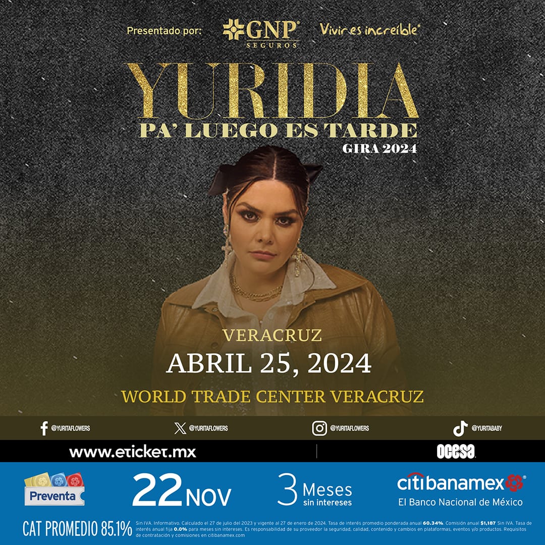 Yuridia en Veracruz con su tour “Pa´ luego es tarde”* | Perfil Veracruz