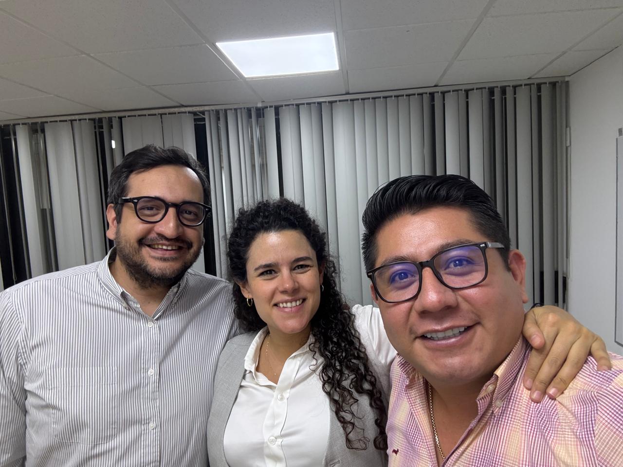 Luisa María Alcalde y Andy López Beltrán, con Esteban Ramírez Zepeta | Perfil Veracruz